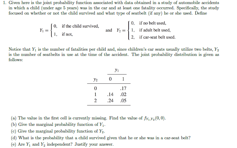 Solved 1. Given here is the joint probability function | Chegg.com