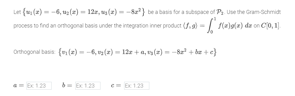 Solved Let {u1(x)=−6,u2(x)=12x,u3(x)=−8x2} be a basis for a | Chegg.com