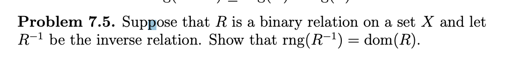 Solved Problem 75 Suppose That R Is A Binary Relation On A 