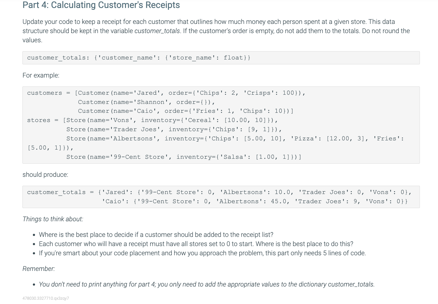Solved 6.9 LAB: Debug's Delivery Service Debug Shopping | Chegg.com