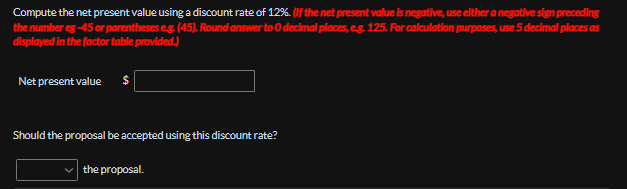 Solved Compute the net present value using a discount rate | Chegg.com