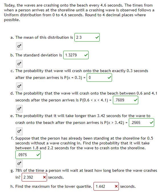 Solved Today, the waves are crashing onto the beach every | Chegg.com