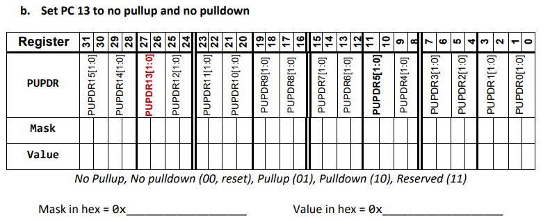Solved a. Set the mode of pin PC 13 to Input GPIO Mode: | Chegg.com