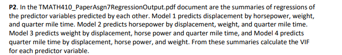 Call: ## Im(formula = mpg ~ disp + hp + wt + | Chegg.com