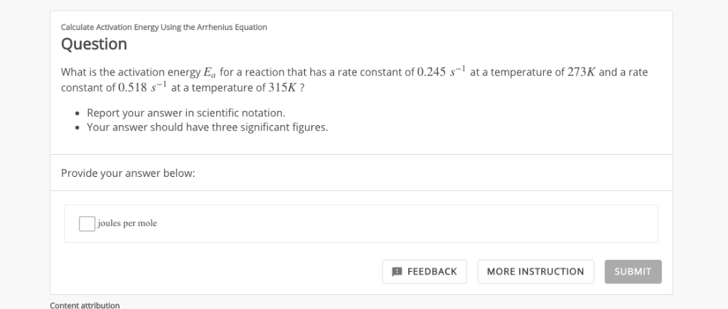 Solved Calculate Activation Energy Using the Arrhenius | Chegg.com