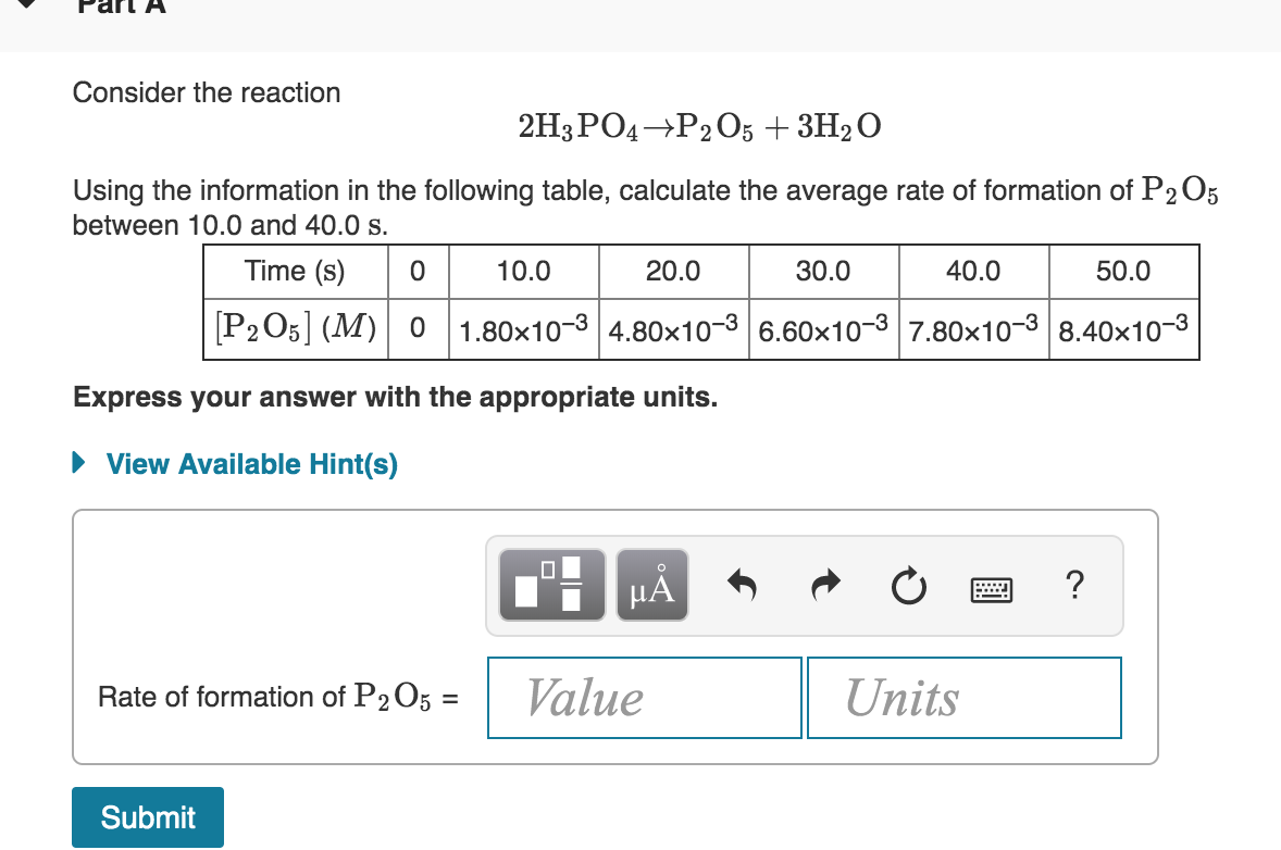 Solved Parl A Consider the reaction 2H3PO4 →P2O5 + 3H2O | Chegg.com