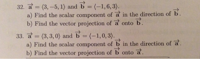 Solved a) Find the scalar component of a in the direction of | Chegg.com