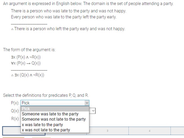 An argument is expressed in English below. The domain | Chegg.com