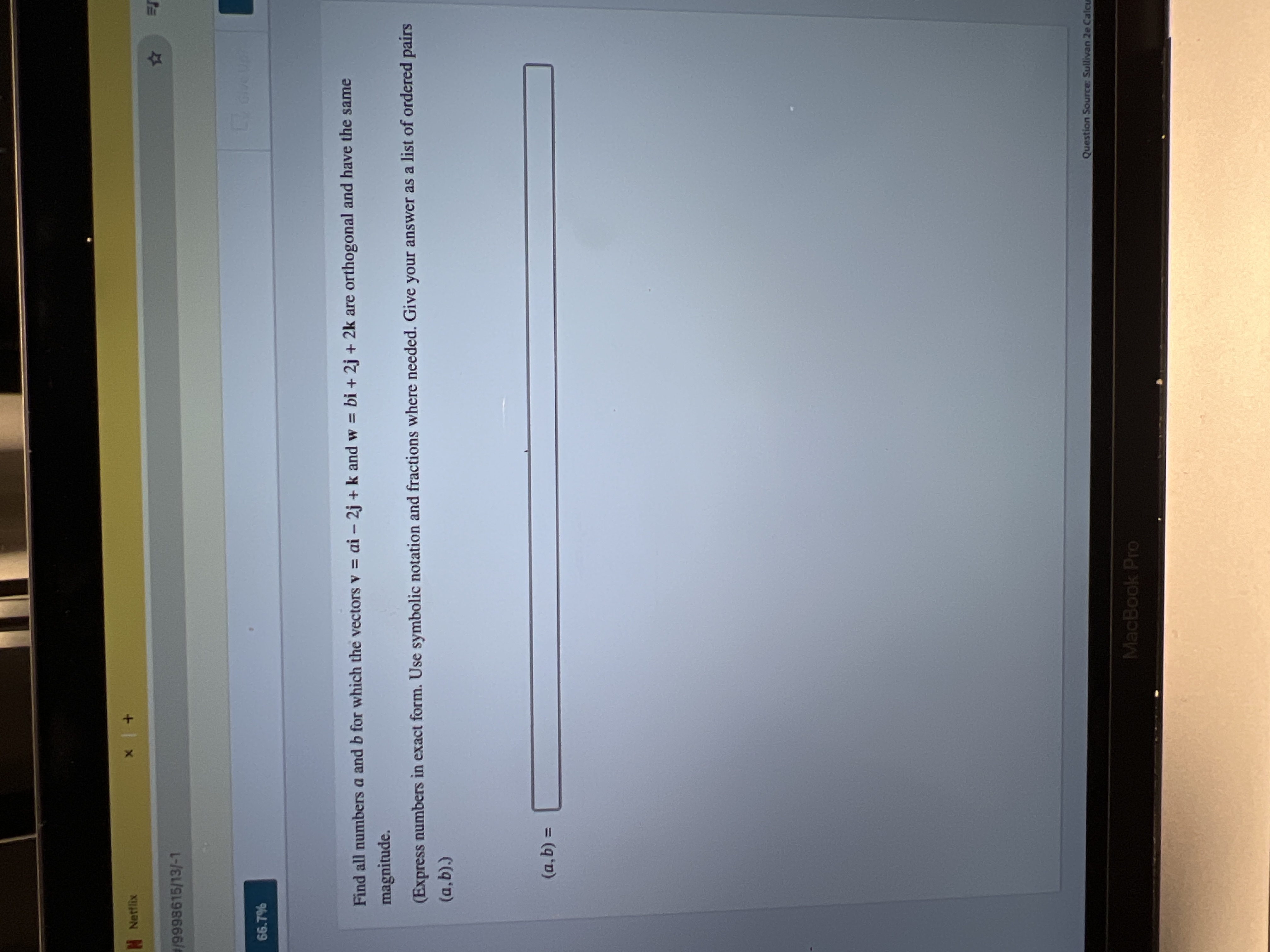 Solved Find all numbers a and b ﻿for which the vectors | Chegg.com