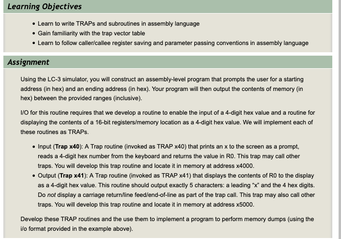 Learning Objectives • Learn to write TRAPs and | Chegg.com