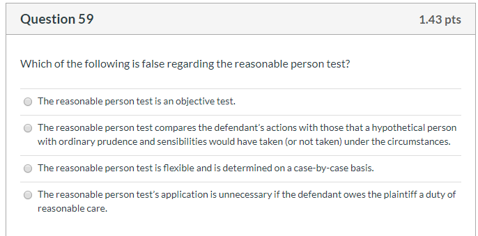 Solved Question 59 1.43 pts Which of the following is false | Chegg.com