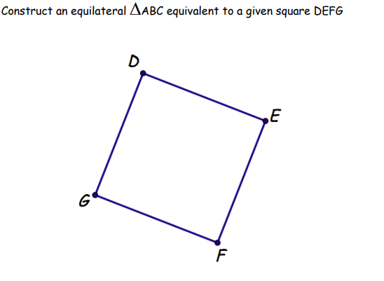 Construct an equilateral ABC equivalent to a given | Chegg.com