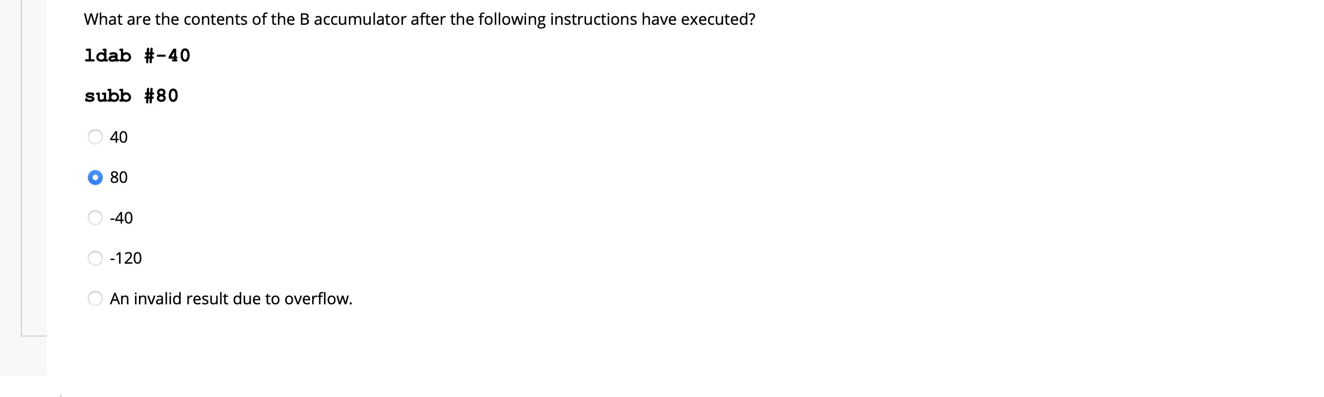 Solved What are the contents of the B accumulator after the | Chegg.com
