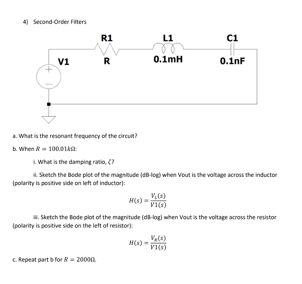 Solved 3) First-Order Filter a. Find the transfer function | Chegg.com
