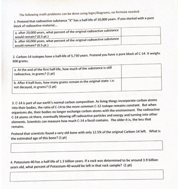 Solved Absolute Dating of Fossils using radioisotopes. How | Chegg.com