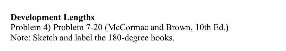 Solved Development Lengths Problem 4) Problem 7-20 (McCormac | Chegg.com