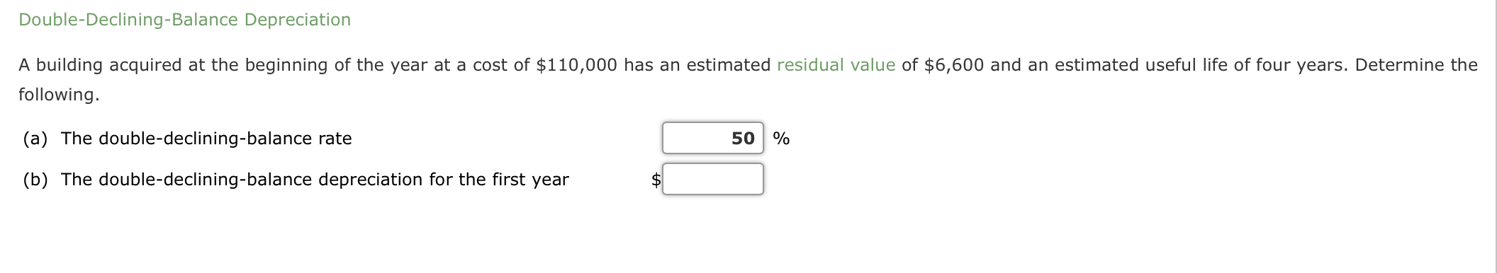 Solved Double-Declining-Balance Depreciation A building | Chegg.com