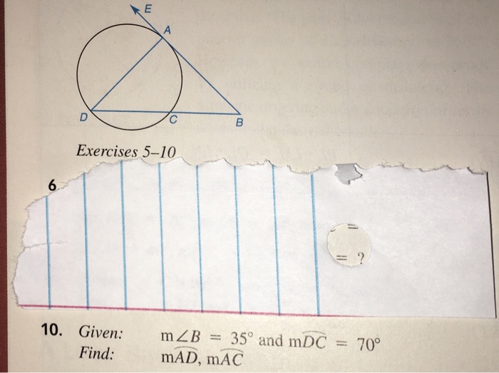 Solved Exercises 5 10 10 Given Find Ml35° And Mdc 70°