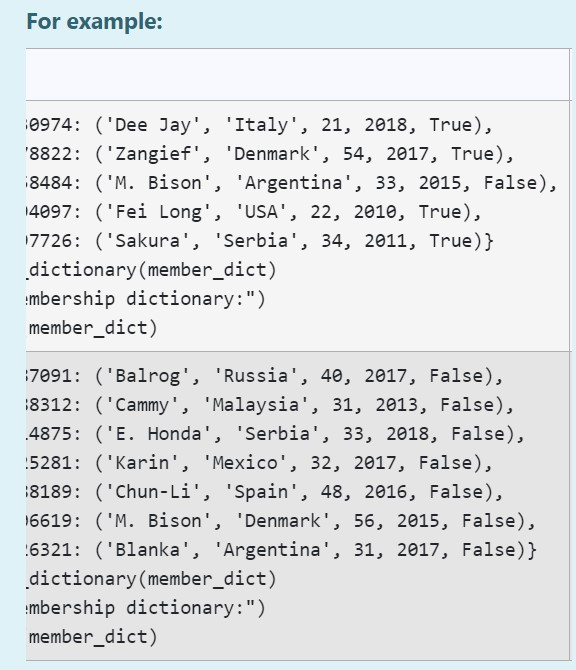 Solved Complete the clean_membership_dictionary() function | Chegg.com