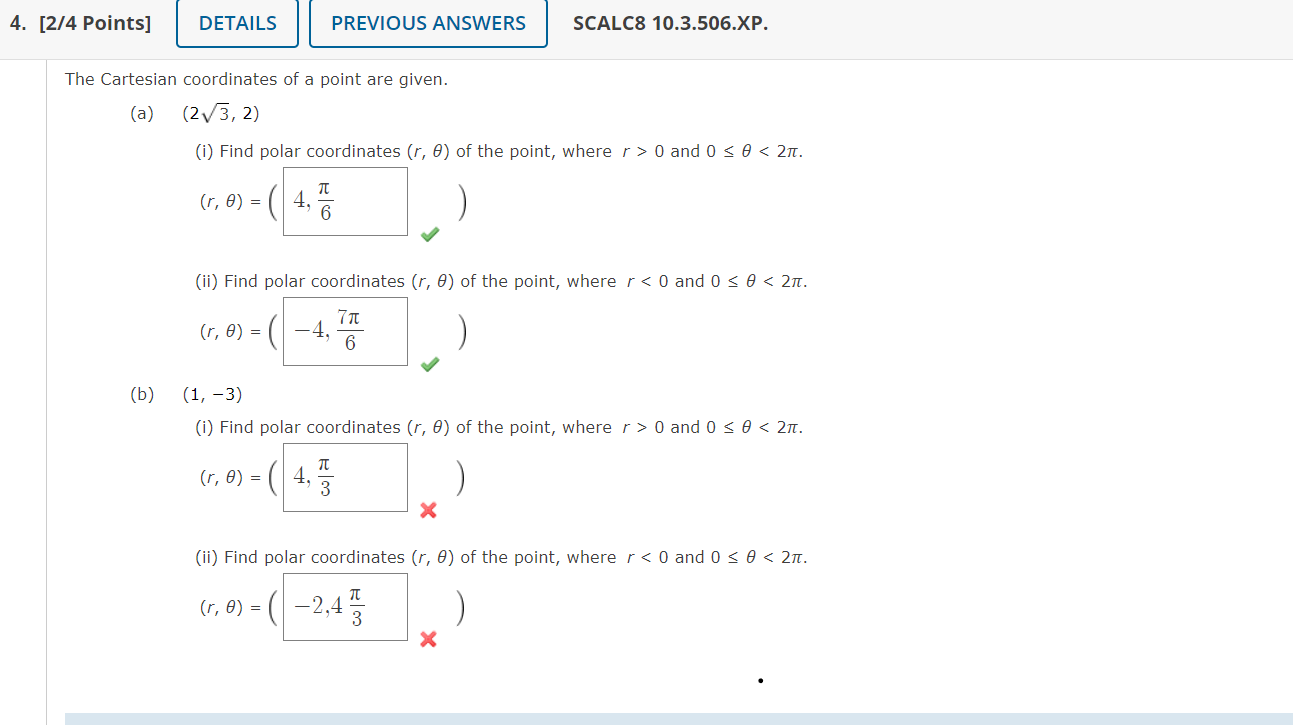 Solved Please answer part b correctly (whatever is marked | Chegg.com