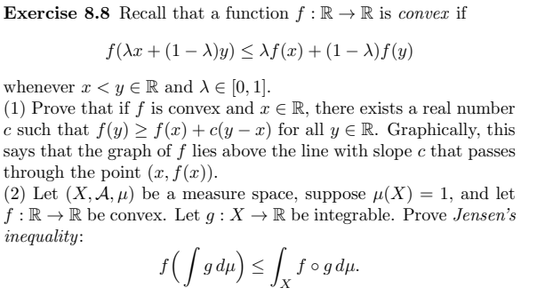 Solved Exercise 8.8 Recall that a function f:R→R is convex | Chegg.com