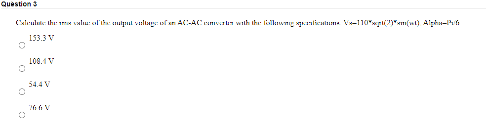Solved Calculate the rms value of the output voltage of an | Chegg.com