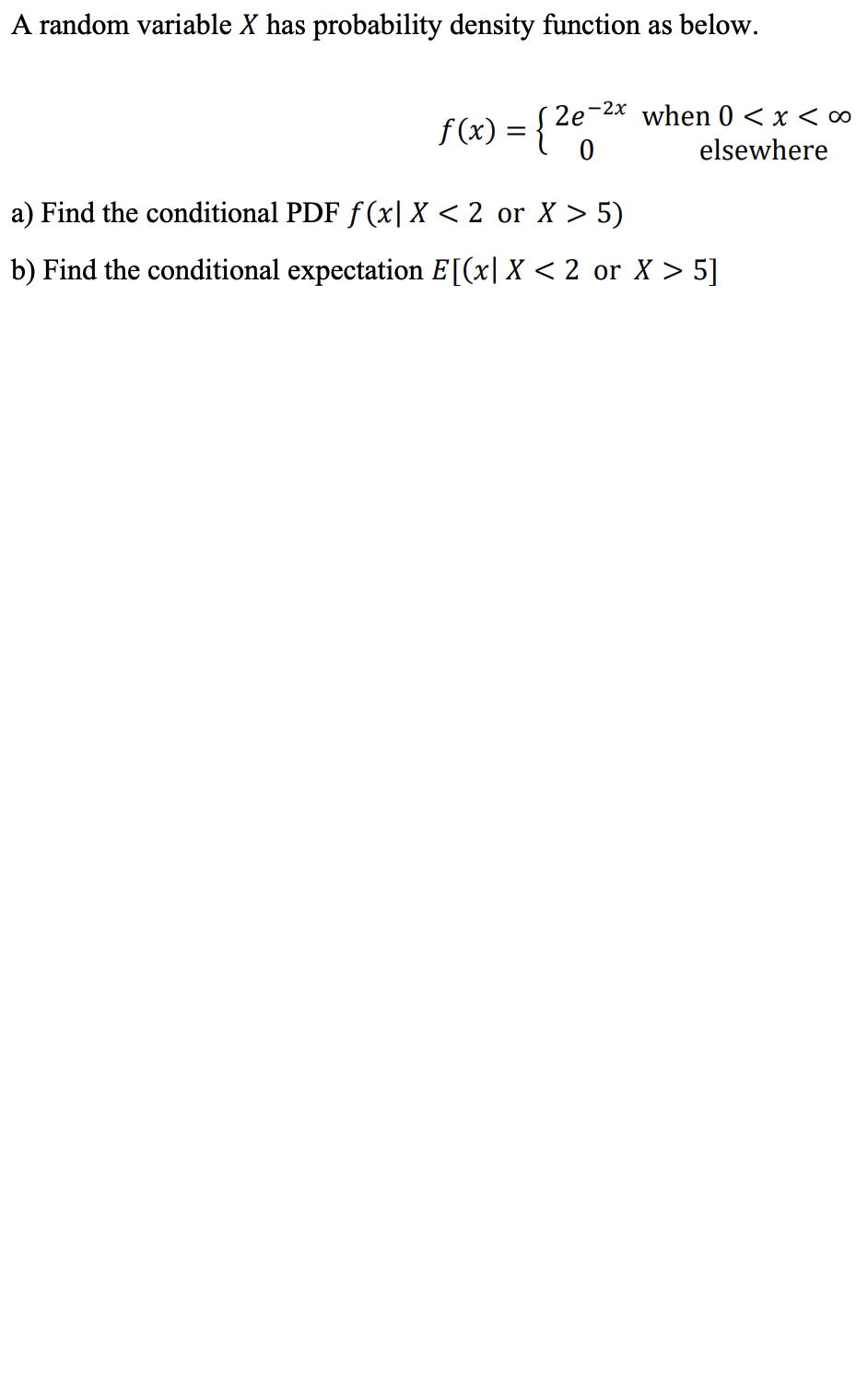 Solved A random variable X has probability density function | Chegg.com
