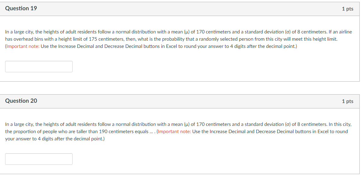 Solved In a large city, the heights of adult residents | Chegg.com