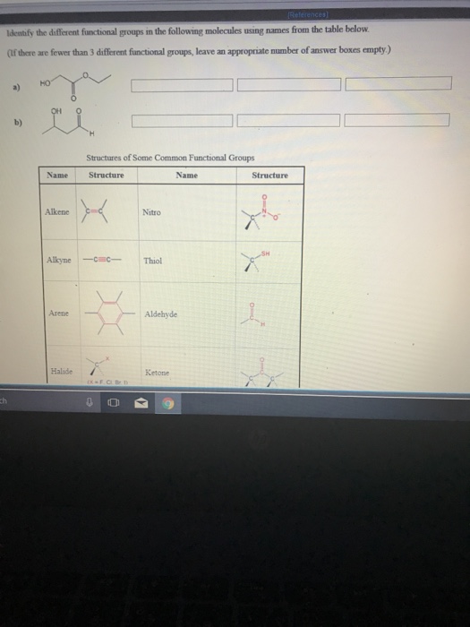 Solved dentify the different functional groups in the | Chegg.com