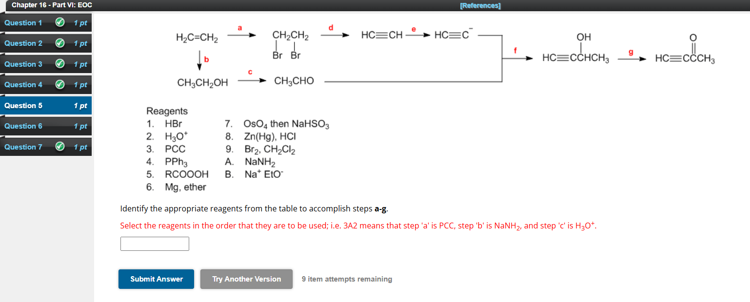Solved Identify the appropriate reagents from the table to | Chegg.com