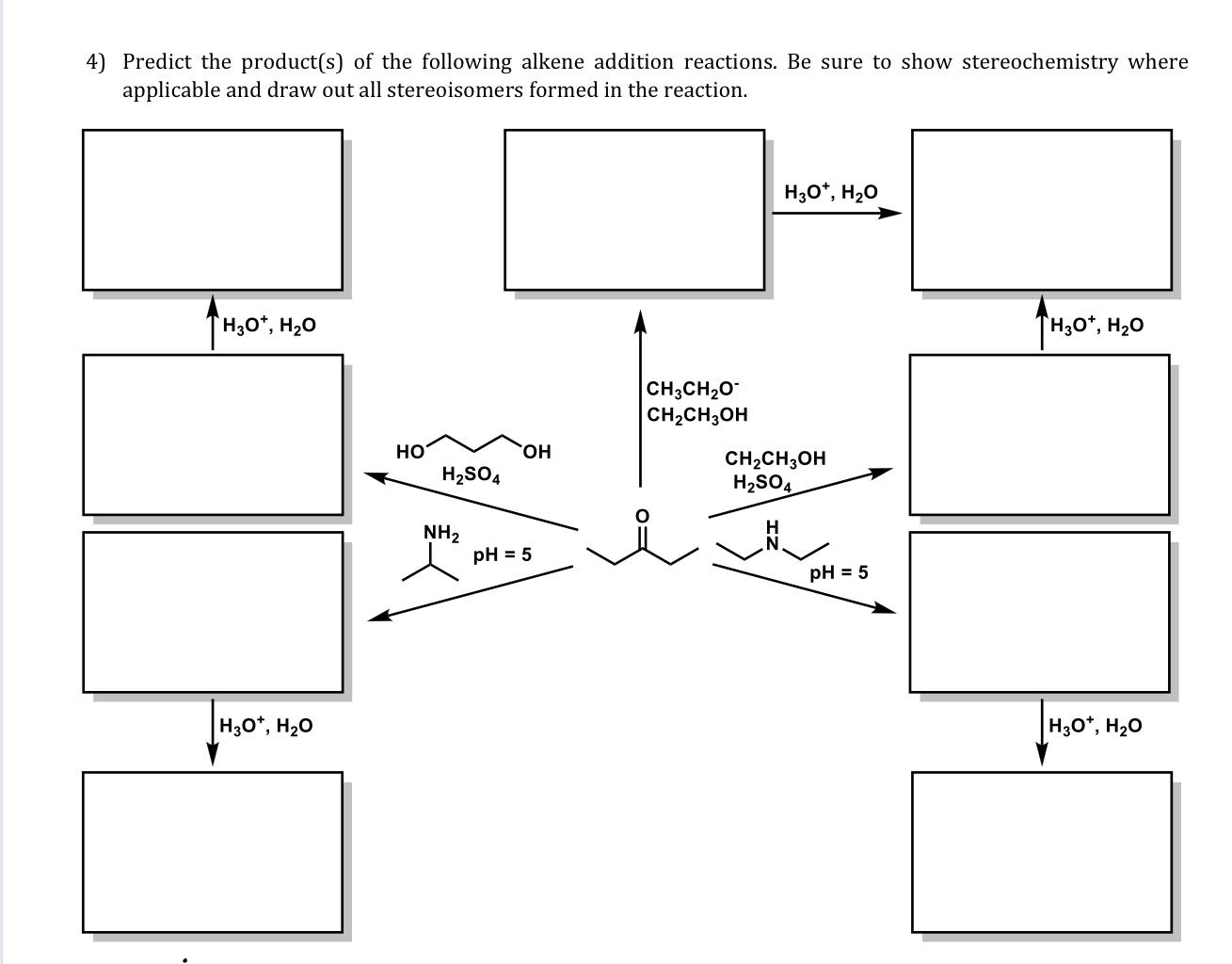 Solved 4) Predict the product(s) of the following alkene | Chegg.com
