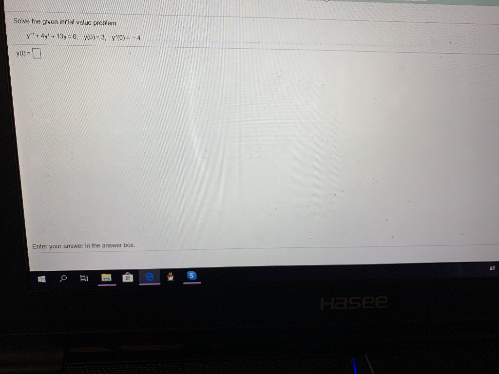 Solved Solve the given initial value problem y + 4y' + 13y = | Chegg.com