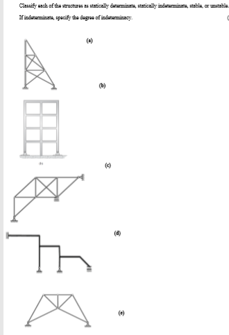 Solved Classify each of the structures as statically | Chegg.com