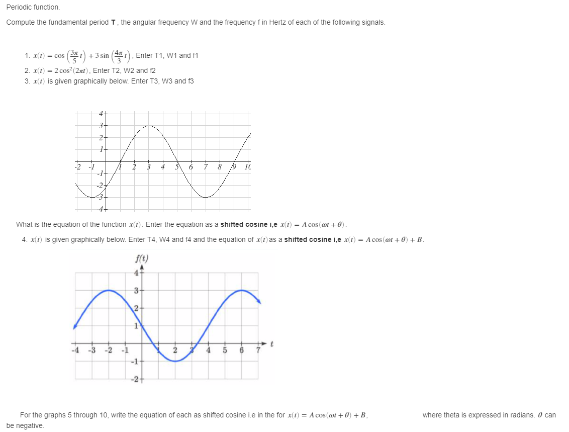 Solved Periodic function. Compute the fundamental period T, | Chegg.com
