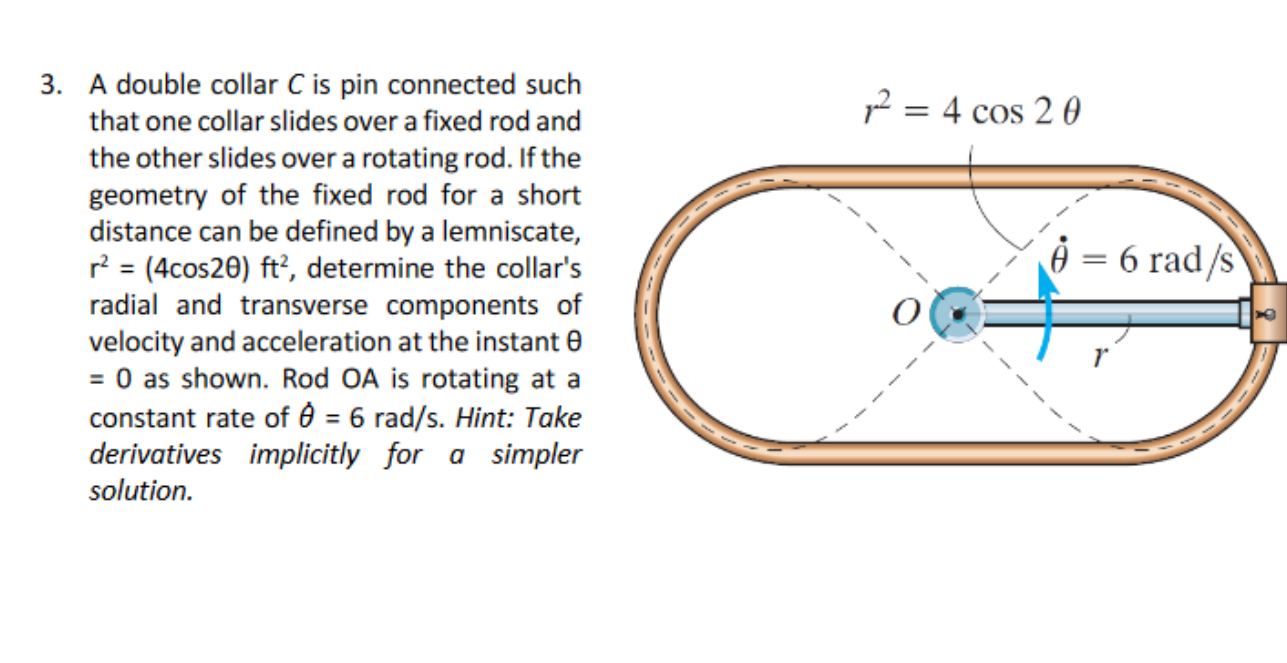 Solved 3. A double collar C is pin connected such that one | Chegg.com