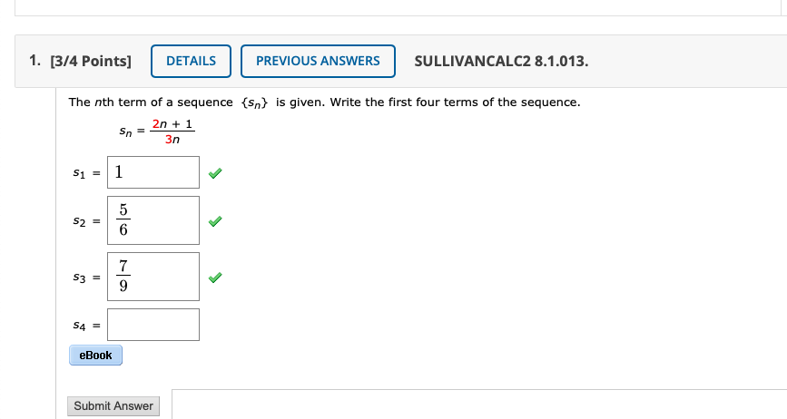 Solved 2. [3/4 Points] DETAILS PREVIOUS ANSWERS | Chegg.com