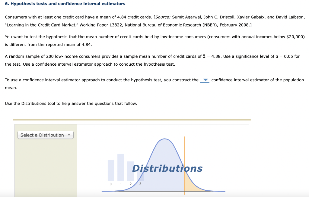 Solved 6. Hypothesis tests and confidence interval | Chegg.com