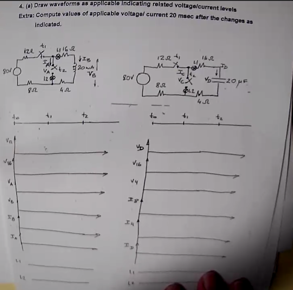 Solved 4. (a) Draw waveforms as applicable Indicating | Chegg.com