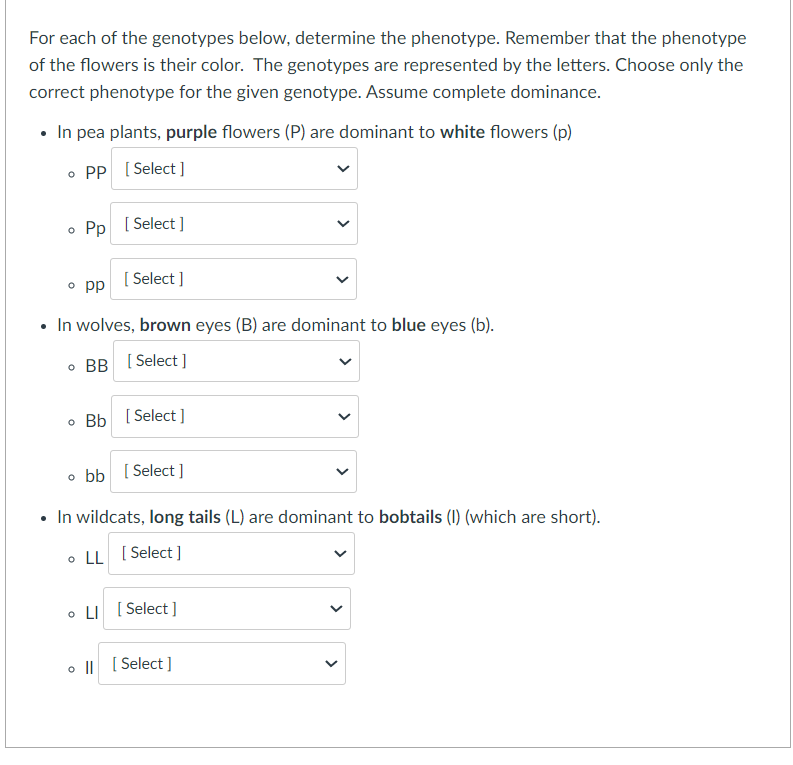 Solved For each of the genotypes below, determine the | Chegg.com