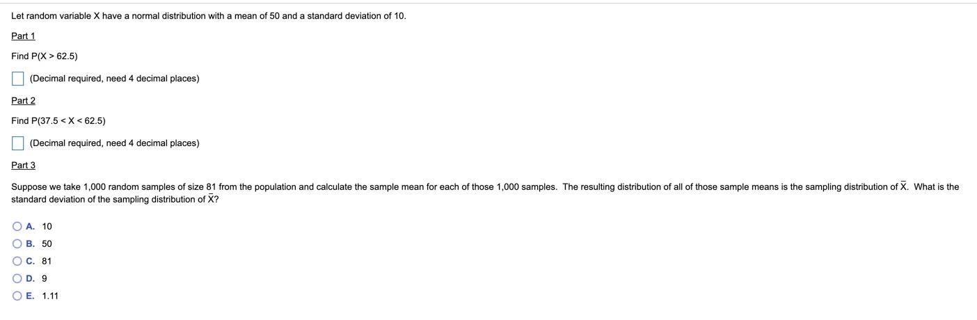 Solved Let random variable X have a normal distribution with | Chegg.com