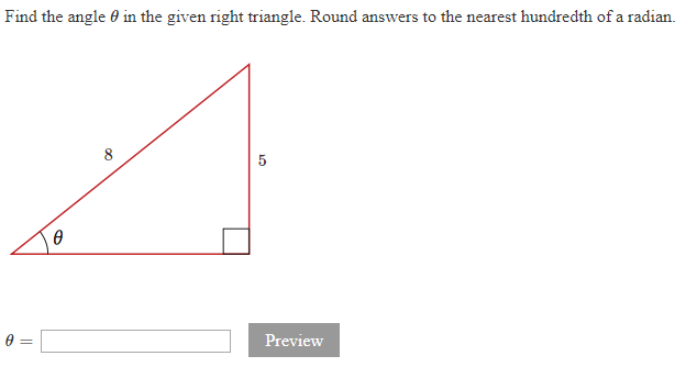 Solved Find the angle in the given right triangle. Round | Chegg.com