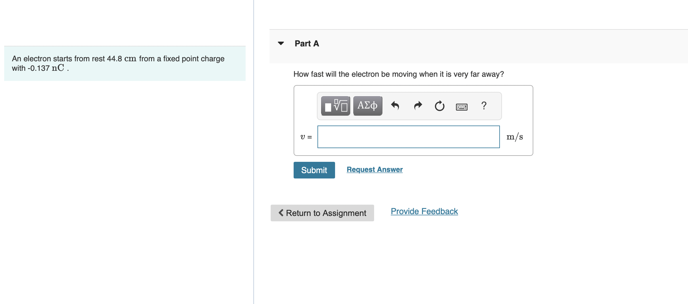 Solved An electron starts from rest 44.8 cm from a fixed | Chegg.com