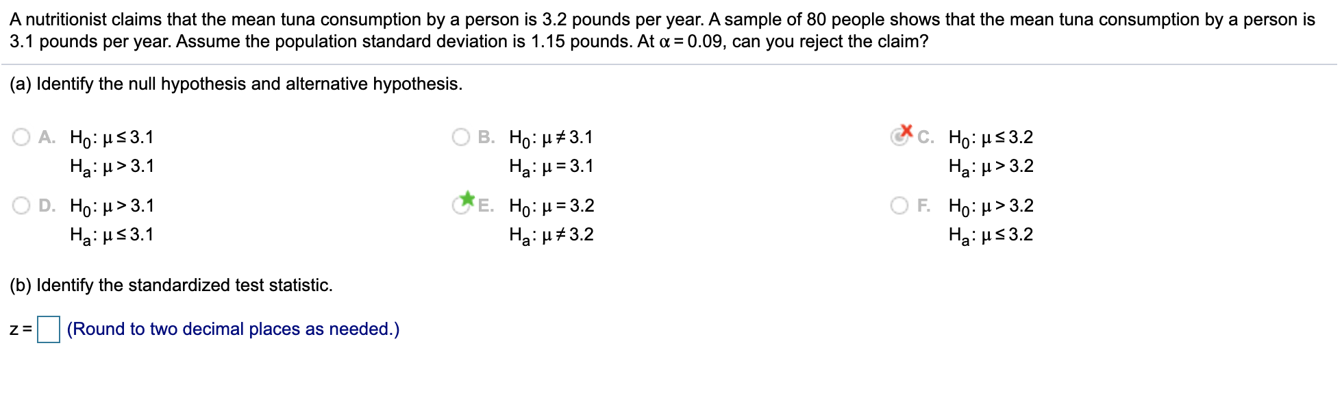Solved Part C-E c) find the p value d) describe whether to | Chegg.com