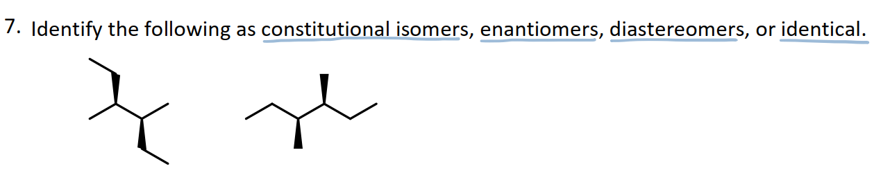 Solved My answer is constitutional isomers. But the answer | Chegg.com