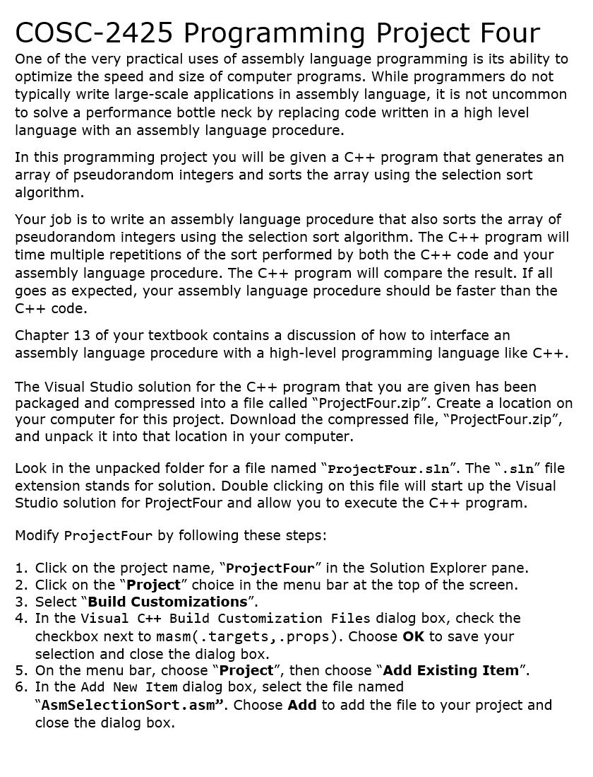 Solved COSC-2425 Programming Project Four One of the very | Chegg.com