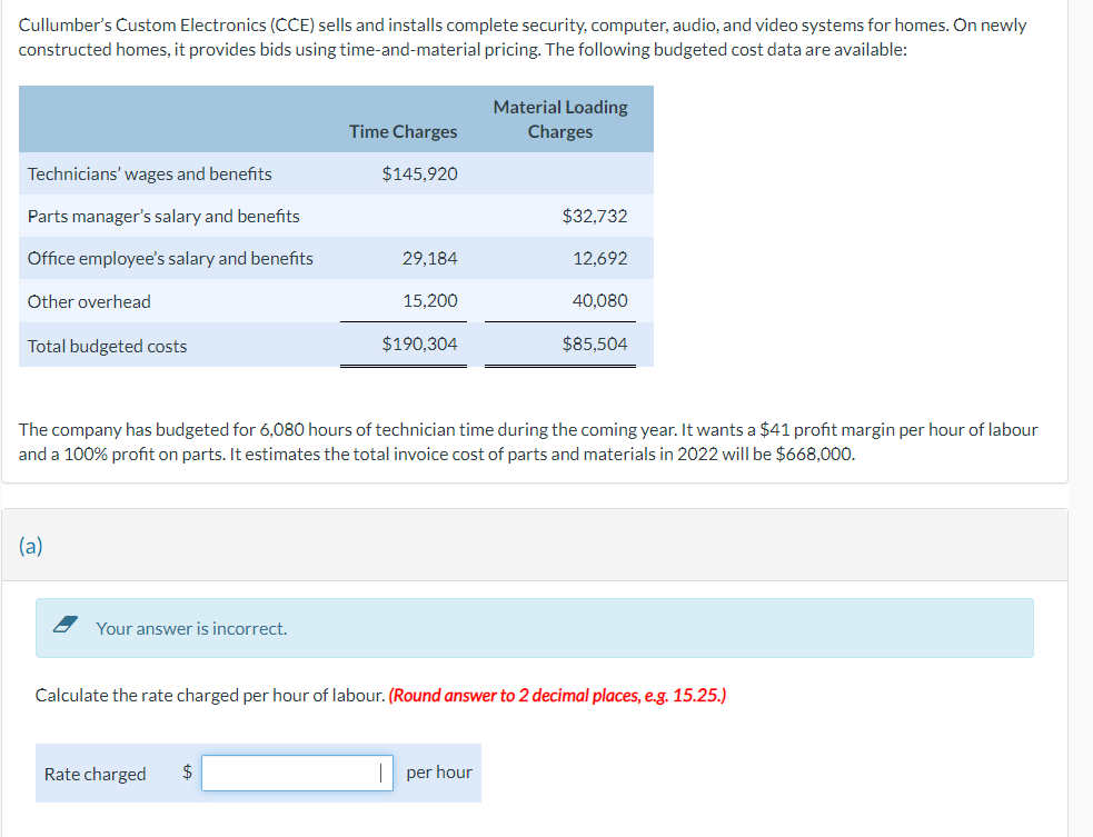 Solved Cullumber's Custom Electronics (CCE) sells and | Chegg.com