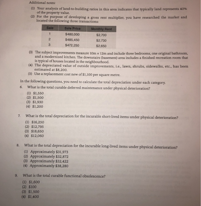 Solved Additional notes: (1) Your analysis of | Chegg.com