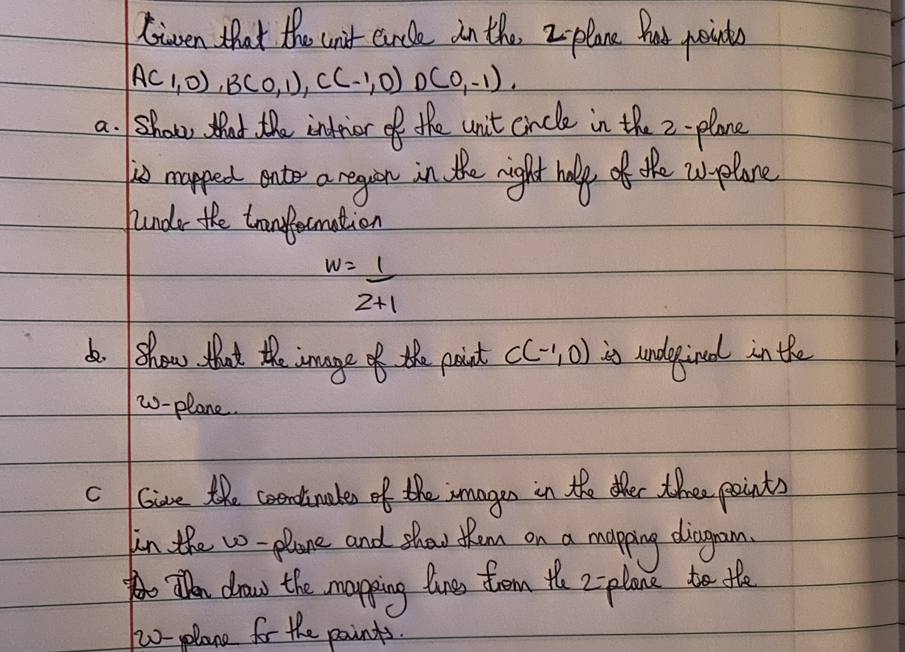 Solved Mapping functions in the complex plane | Chegg.com