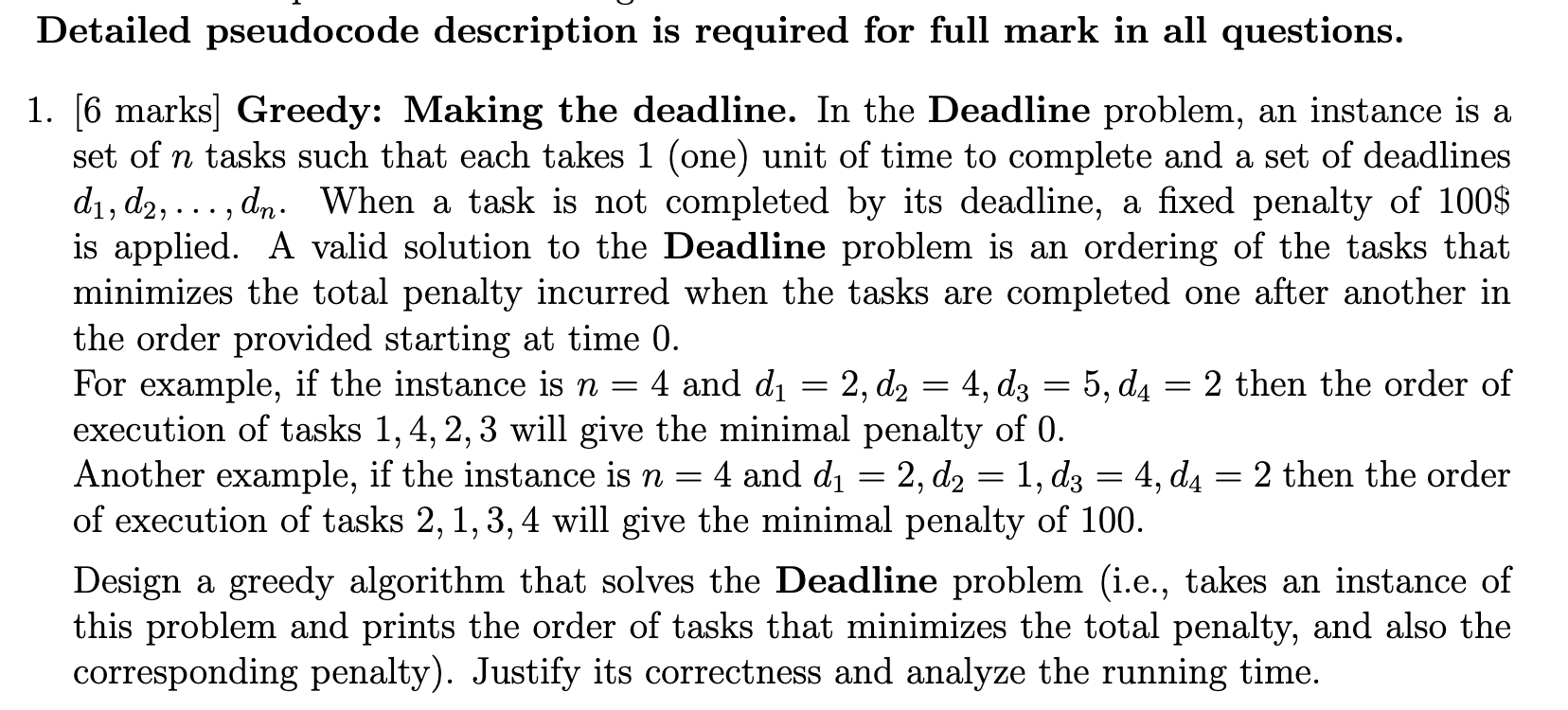 Solved Please Include: Detailed PseudocodeJustify | Chegg.com