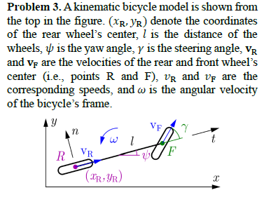 Solved Problem 3. ﻿A kinematic bicycle model is shown from | Chegg.com